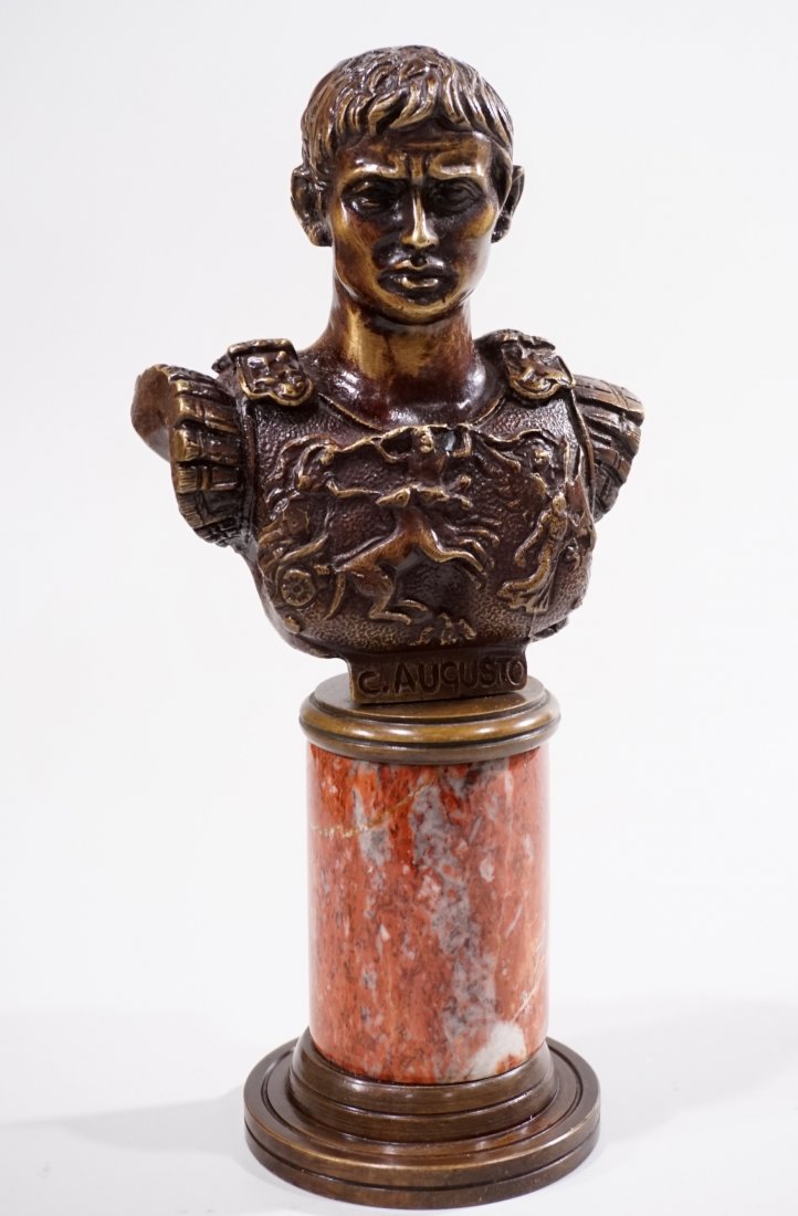 FRENCH BRONZE ROMAN GENERAL BUST ON MARBLE STAND - Feb 10, 2015 | G&B ...