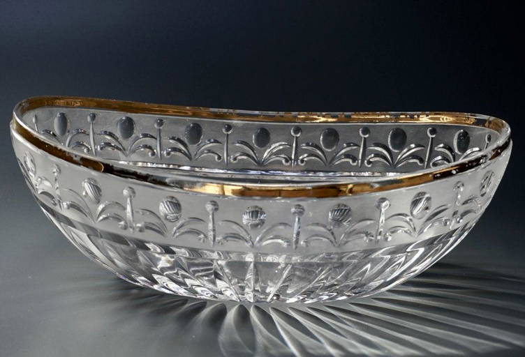 Vintage German Lead Crystal Oval Bowl