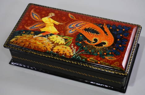 Russian Hand Painted Miniature Laquer Box