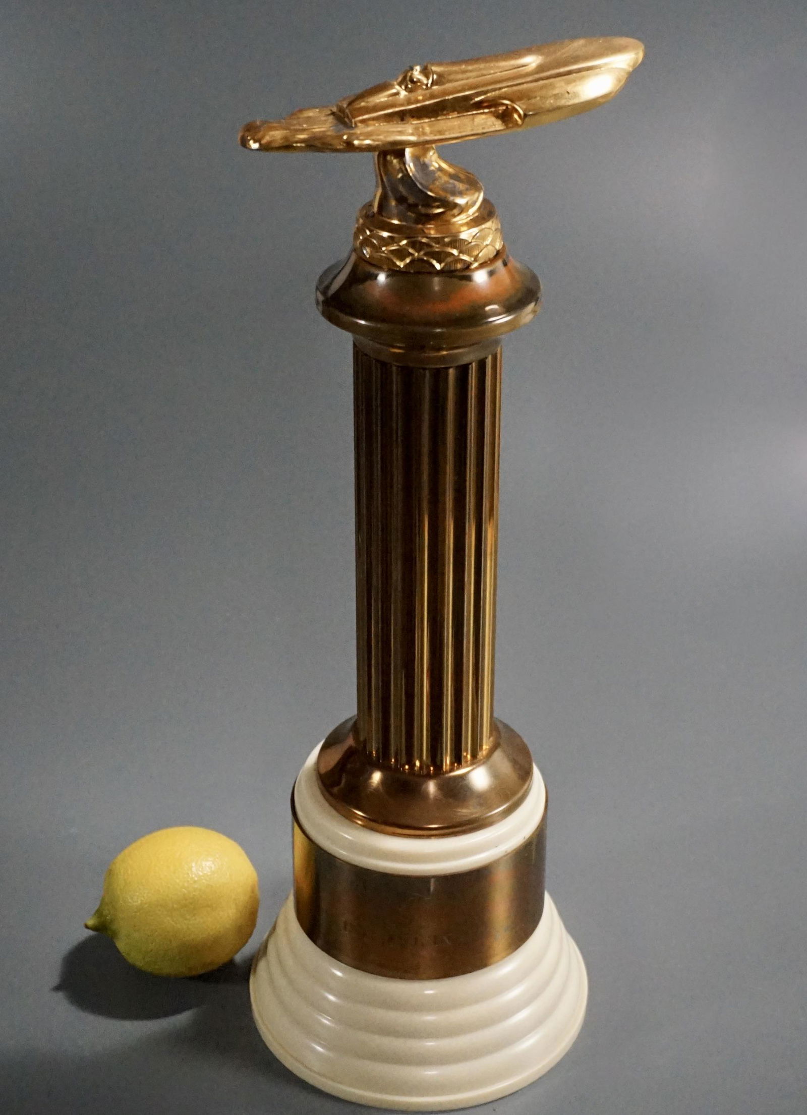 Vintage Speed Boat Racing Trophy Cup On Bakelite Base