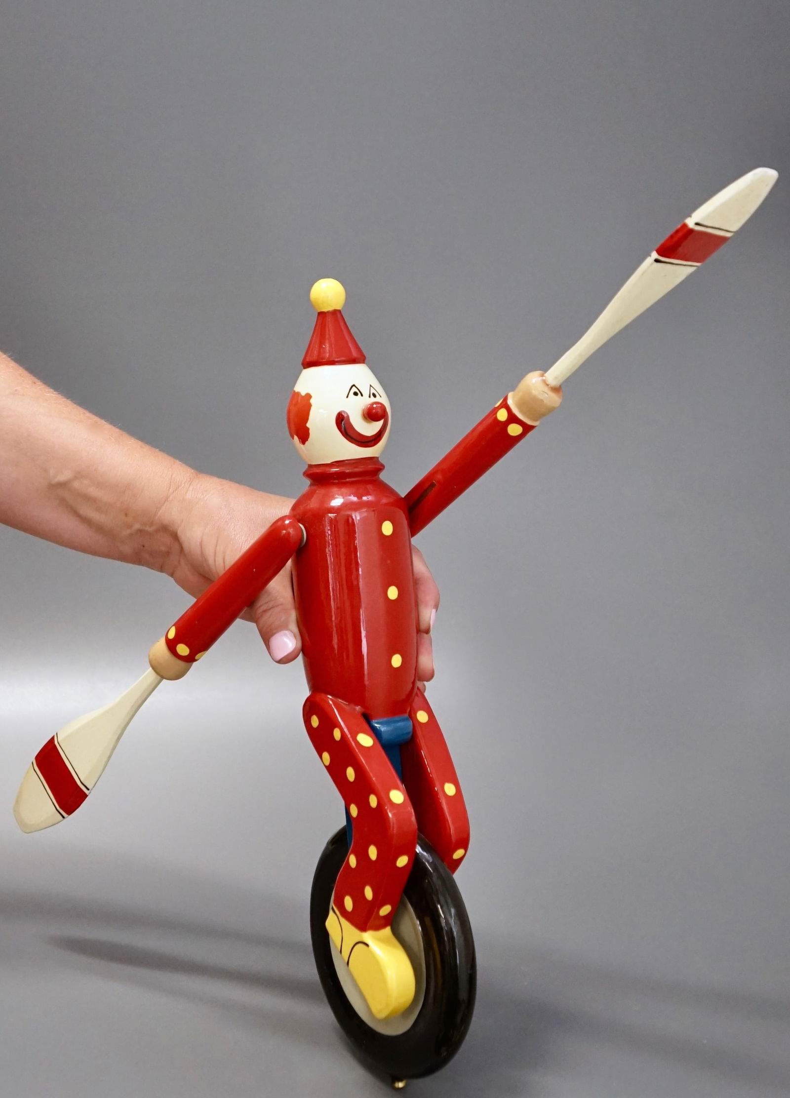 Folk Art Pinwheel Circus Clown Whirligig Weathervane Scarecrow Carved ...