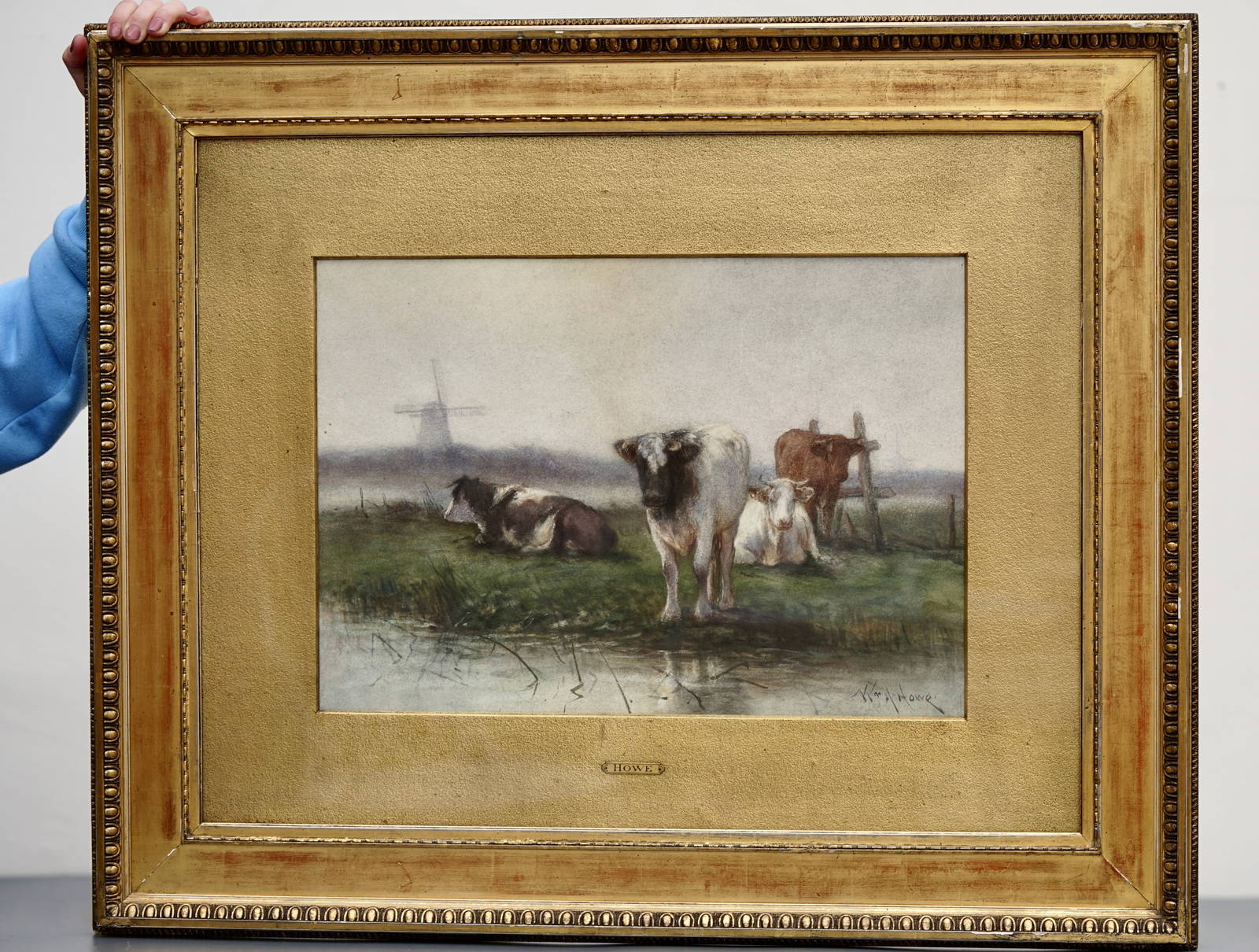 William Henry Howe American 1844-1929 Signed Cows In The Meadow Antique ...