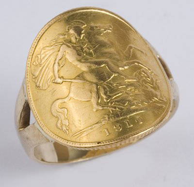 Edward Vii Bent Over Half Sovereign Ring