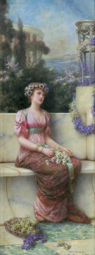 Eisman Semenowsky Émile Girl With Flowers