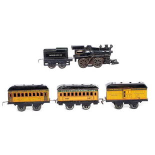 Early American Flyer Clockwork Cast Iron Locomotive Train Set With ...