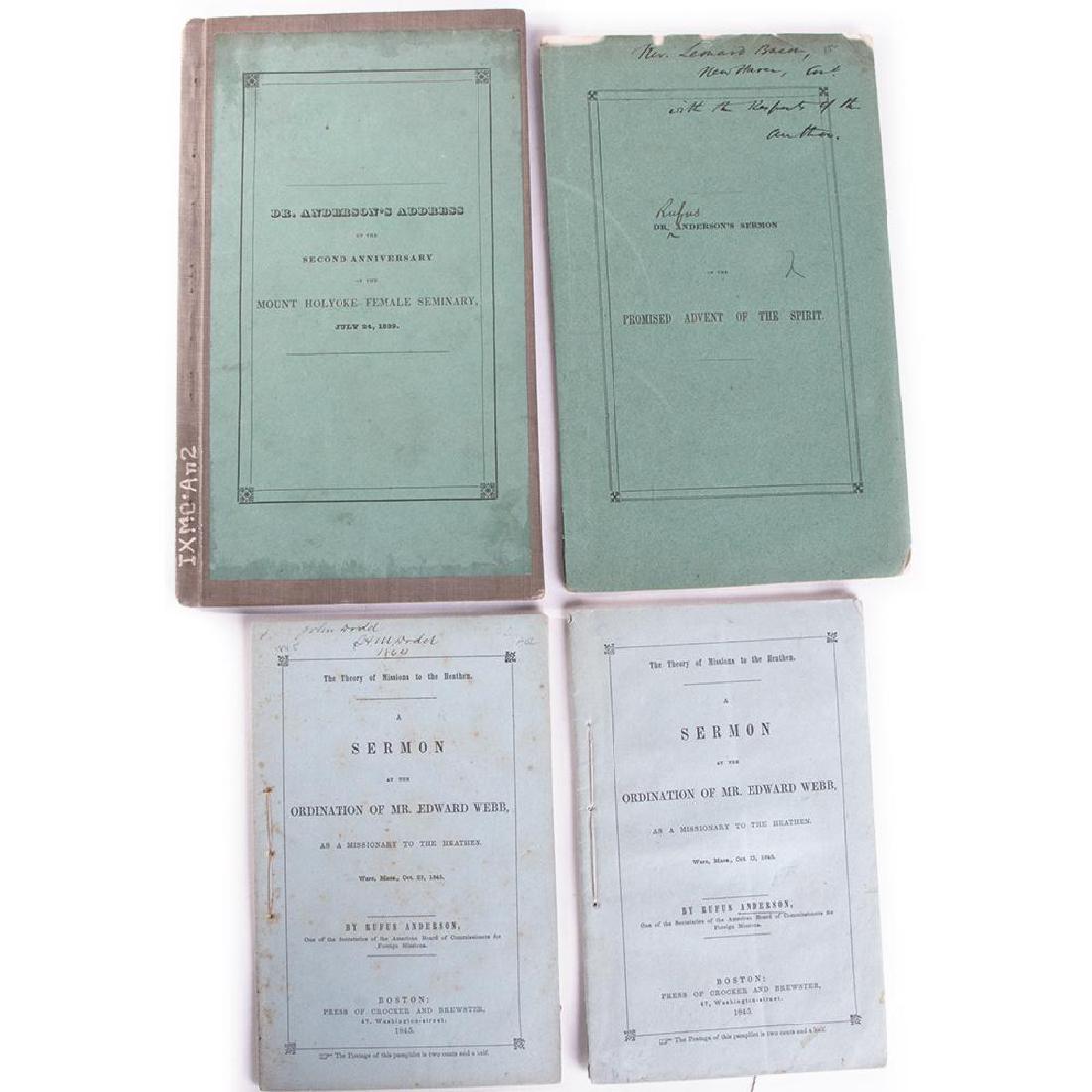 Eight works by Dr. Rufus Anderson, with photo