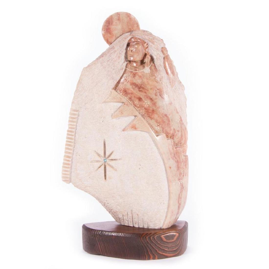 An American Southwest First Nation stone sculpture on