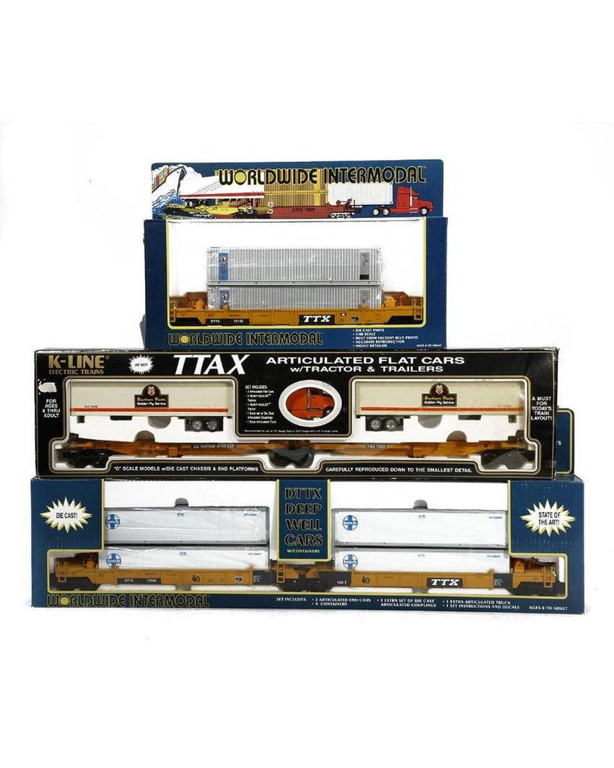 (3) K-line O Ga Container Cars With Containers Auction