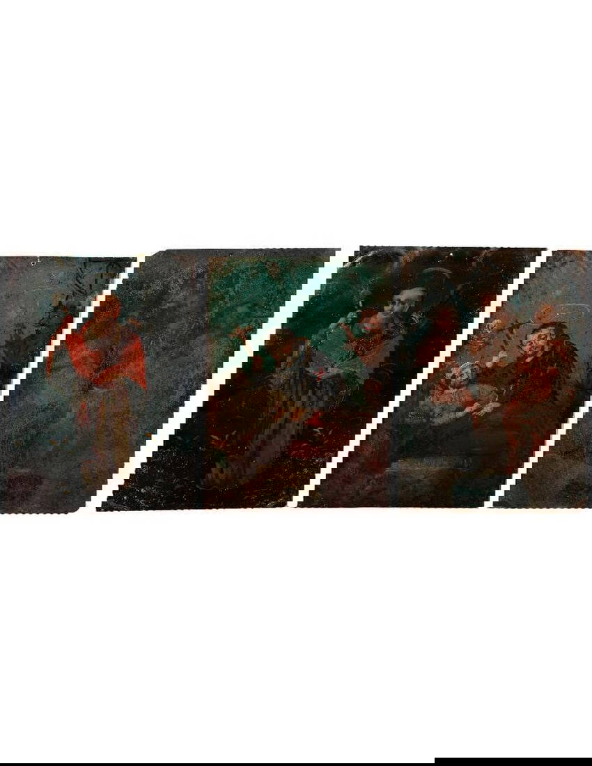 Two Mexican Retablos Of Saints, With Another. Auction