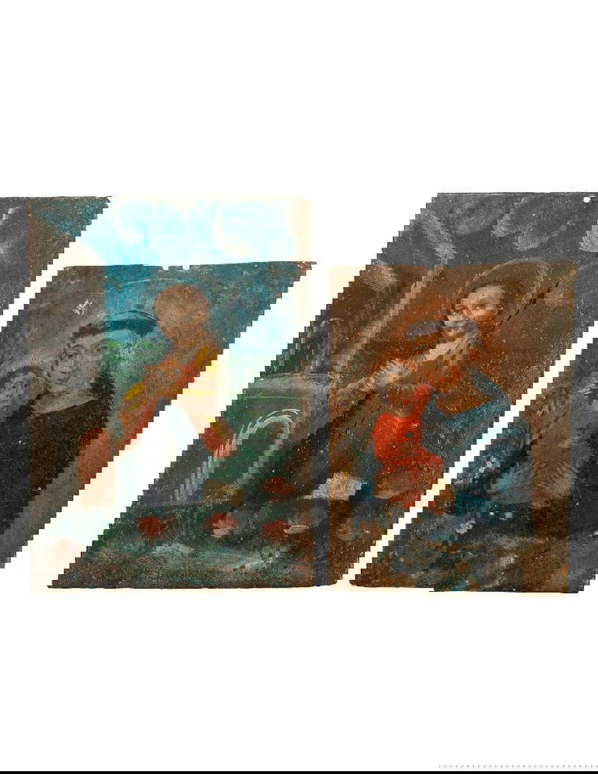 Two Mexican Retablos Of Saints. Auction