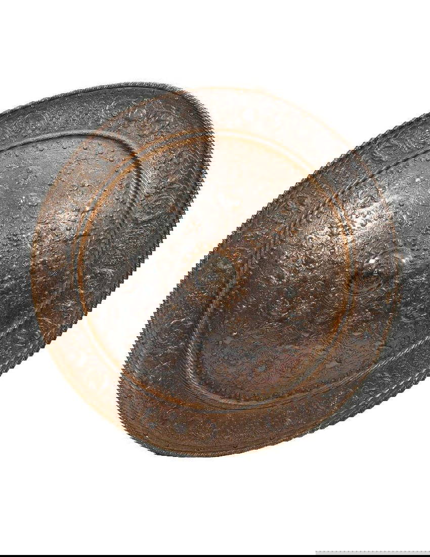 Cast-iron Hall Shield With Pan And Crab Motifs. Auction