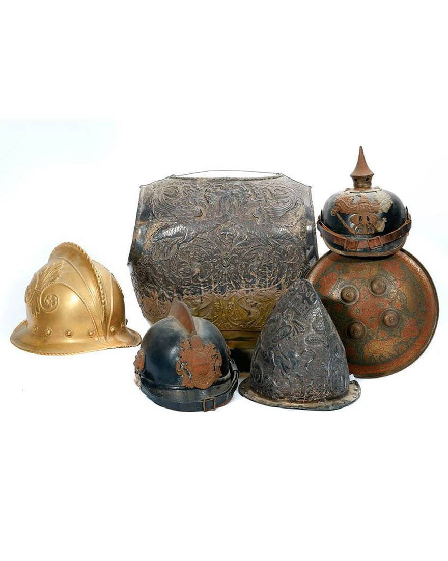 Repousse Helmet, Breastplate, Others. Auction