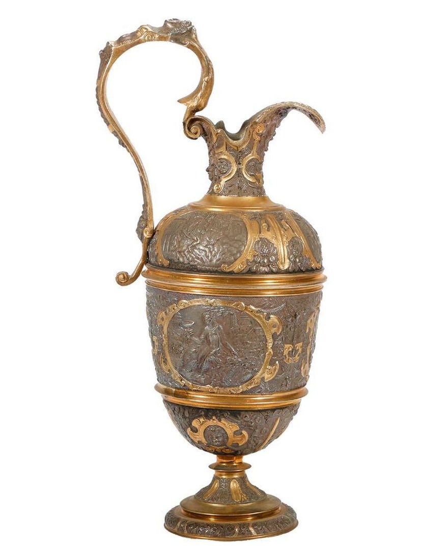 Gilt Metal Ewer With Classical Decoration. Auction