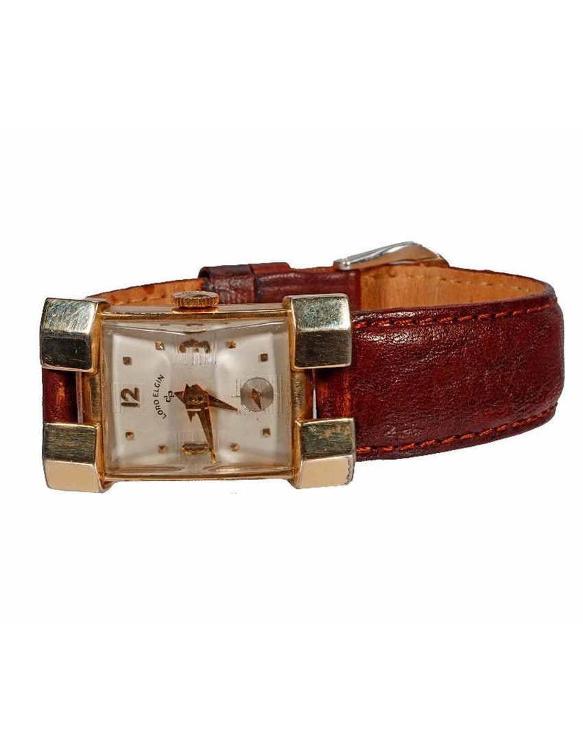 Vintage 1950's Lord Elgin Block Lug Wrist Watch Auction