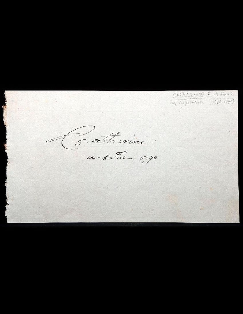 Catherine The Great Signature, 1790. Auction