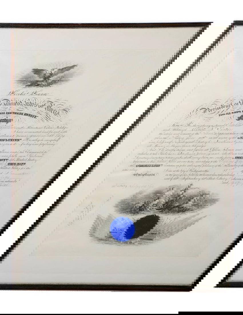 Navy Commission, Herbert Hoover Presidency, 1930. Auction