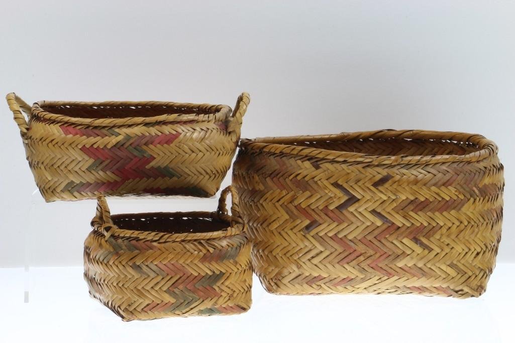 Three Choctaw baskets