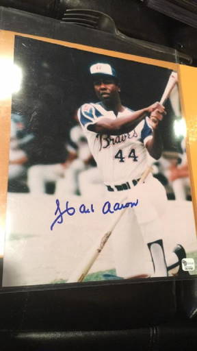 Hank Aaron Autograph 8x10 With Coa Global