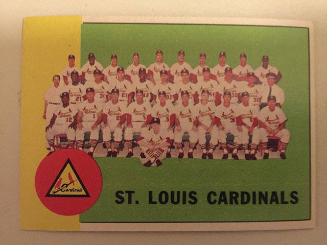 St. Louis Cardinals 1963 Topps Team Card #524 High#