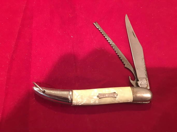 Fish Knife Germany 2 Blade Vintage Original Pockee