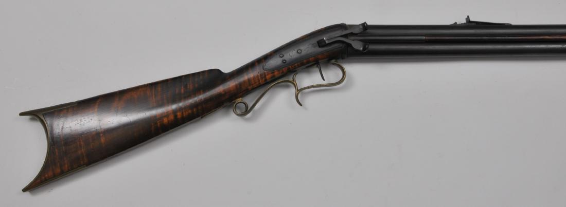 Signed "JR" double barrel over under rifle. 48-3/4"