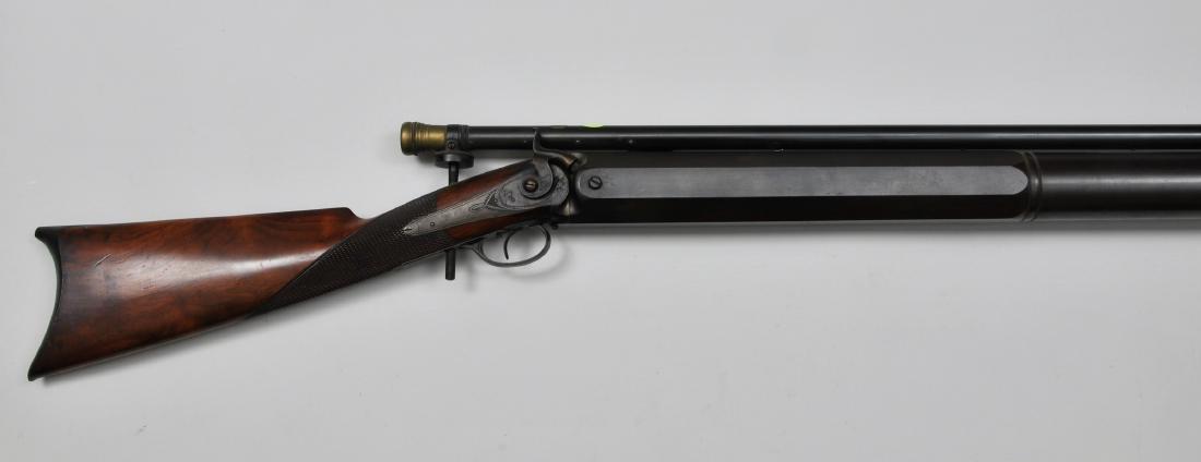 Bench rifle made by Billinghurst with a long tube