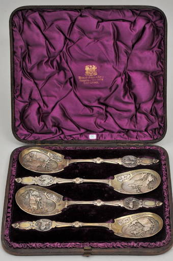 Victorian English Sterling Silver Boxed Set Of Four