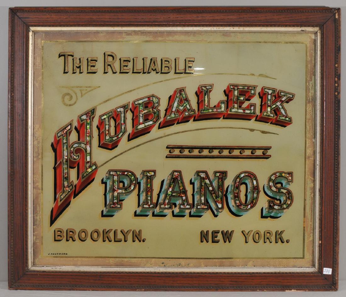 19th century reverse glass painted advertising sign.