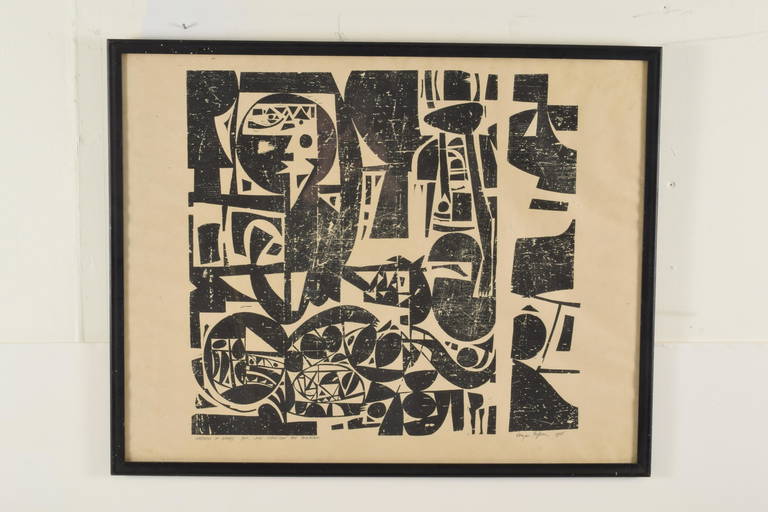 Varujan Boghosian Woodcut "orpheus In Hades"