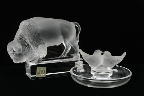 Lalique Crystal "bison Buffalo" Figurine