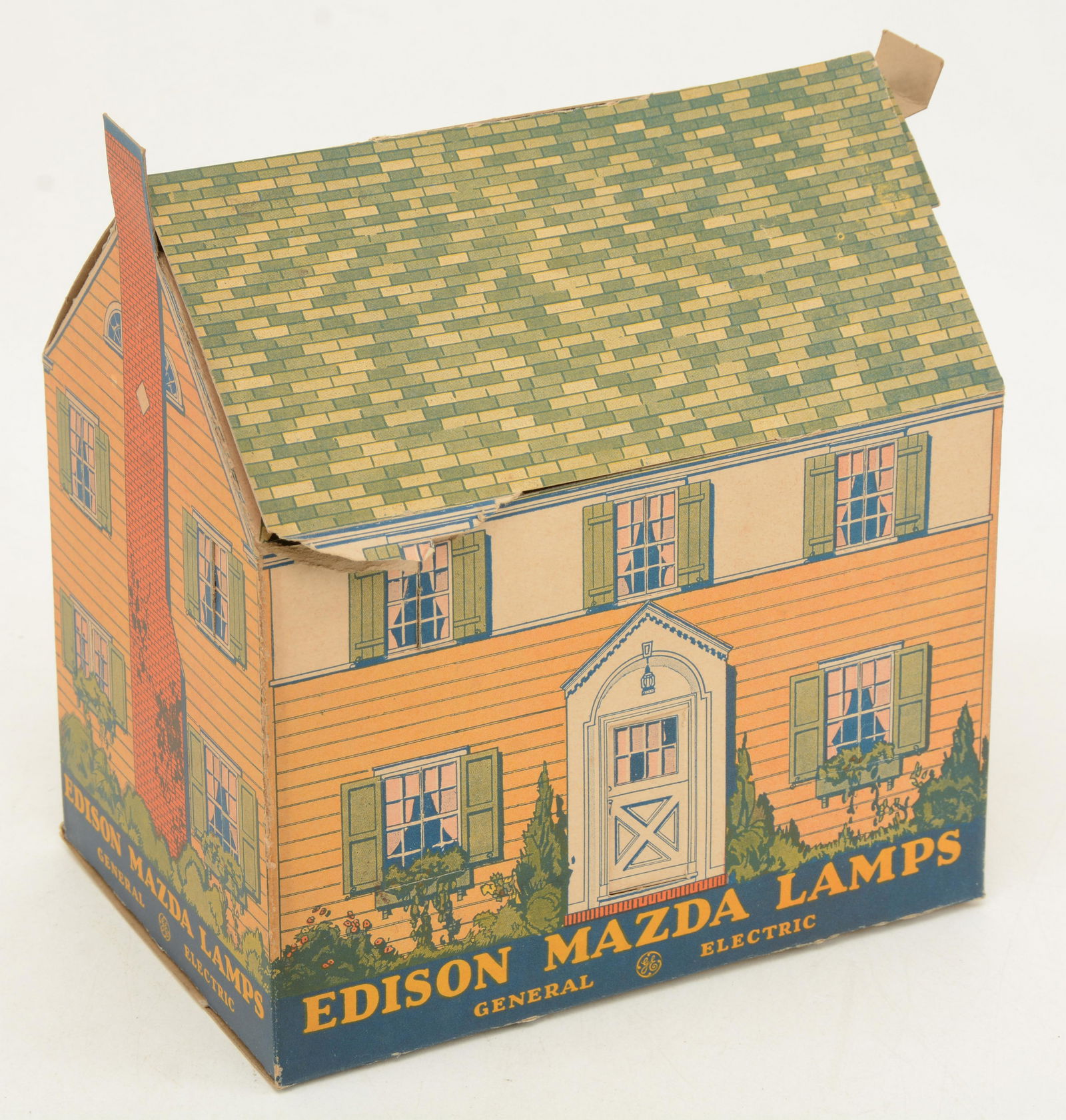 Edison Mazda Lamps Cardboard Paper House Advertising