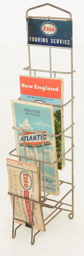 1940s Esso Gasoline Station Map Holder Display Stand.