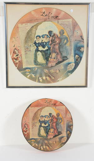 Signed Salvador Dali Jigsaw Puzzle And Box. Circular