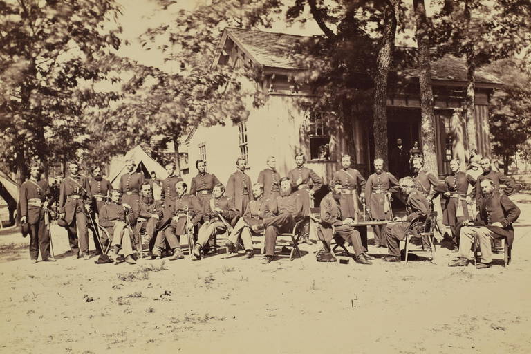 Original Civil War Albumen Of A Group Of Officers Of The 21st Or 22nd ...