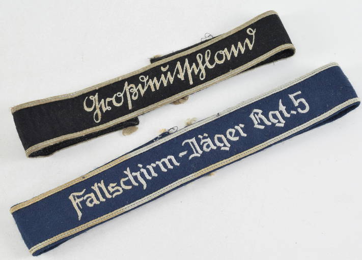 Lot of Two German Cuff Titles. 5th Fallschirmjager Regiment and a Heer ...