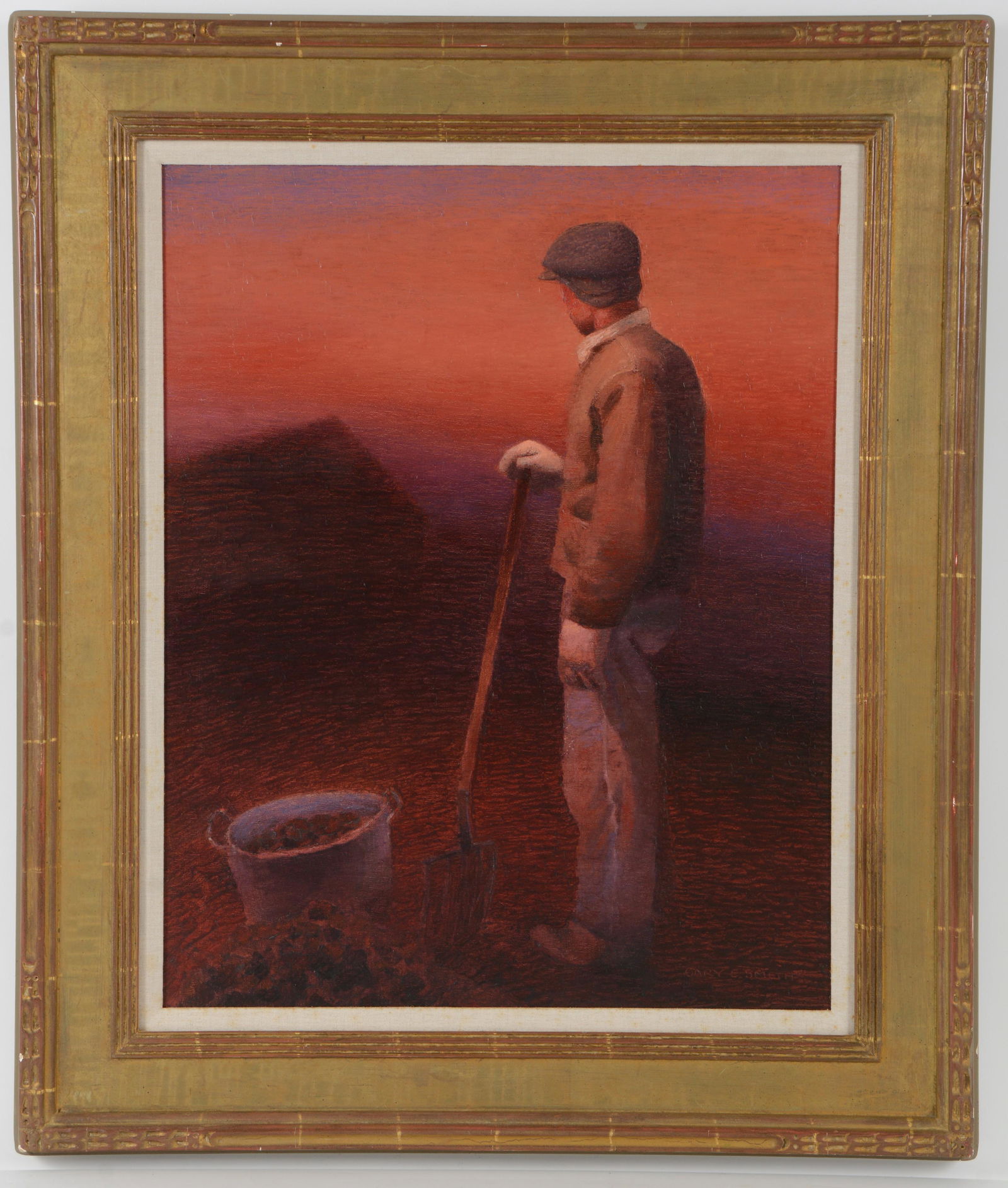 Gary Ernest Smith. "standing Tall". Farmer Standing With Pitchfork And ...