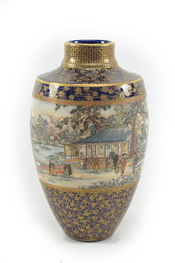 Pottery Vase. Japan. Meiji Period (1868 1912). Satsuma Ware. Borders Of ...