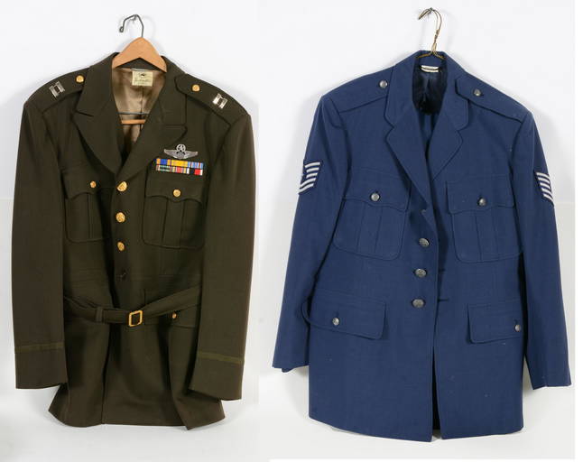 Lot of Two Military Uniforms. WWII Era U.S.A.A.F. Captain Pilot Dress ...