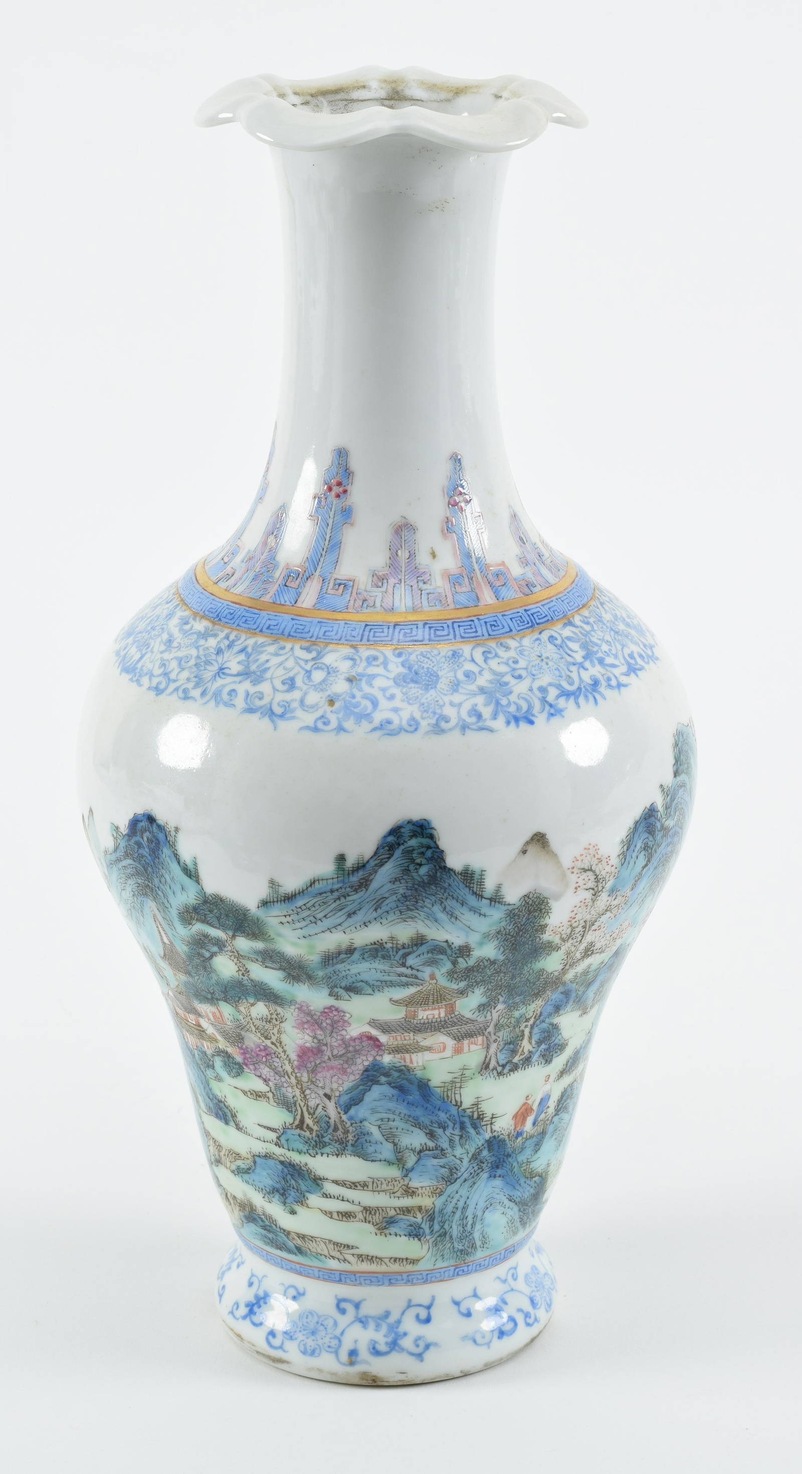 Porcelain Vase. China. Republican Period Ca. 1930. Foliated Edge ...