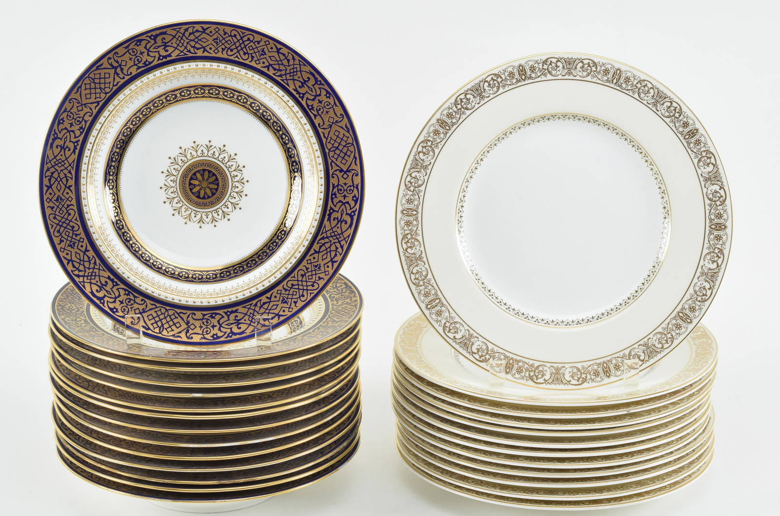 2 Sets Of Minton Dinnerware, To Included: 14 Soups With Fine Cobalt And ...