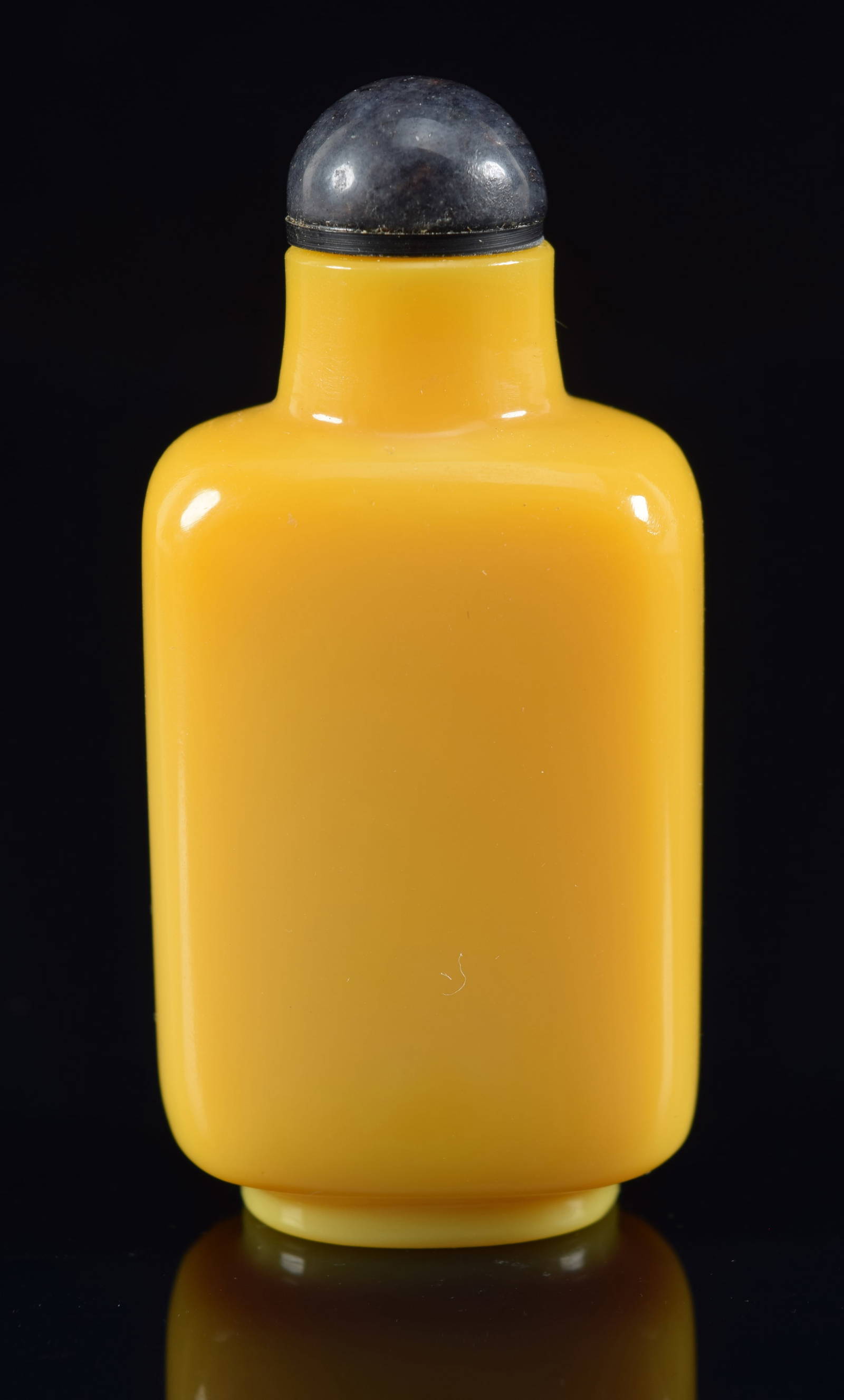Imperial Yellow Glass Snuff Bottle. China. 19th Century. Rectangular ...