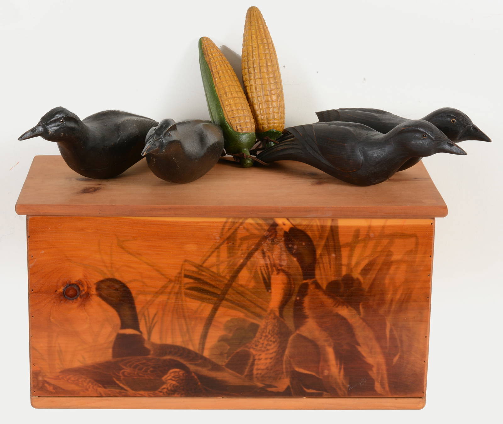 Casey Edwards Bird And Corn Decoys. Hand Carved And Painted And Strung ...