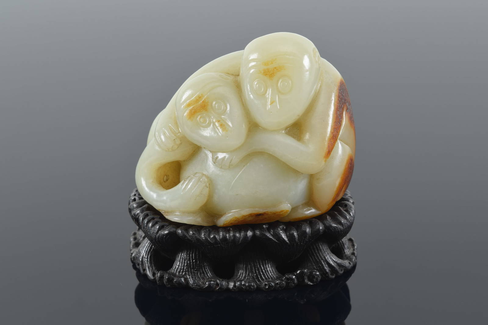 Jade Carving. China. 19th/early 20th Century. Pair Of Monkeys With A ...