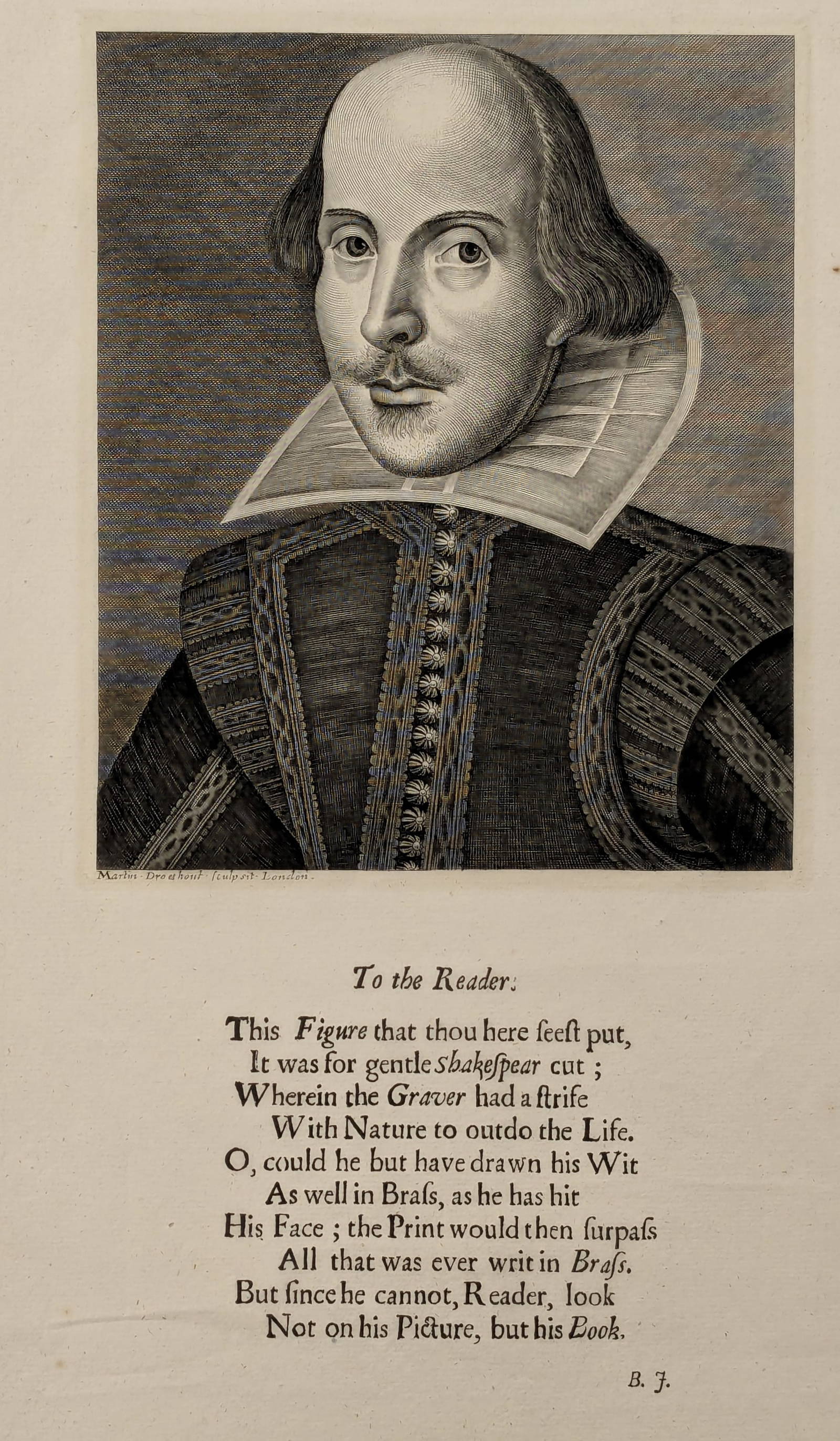 William Shakespeare. Portrait Of The Playwright After The Original Done ...