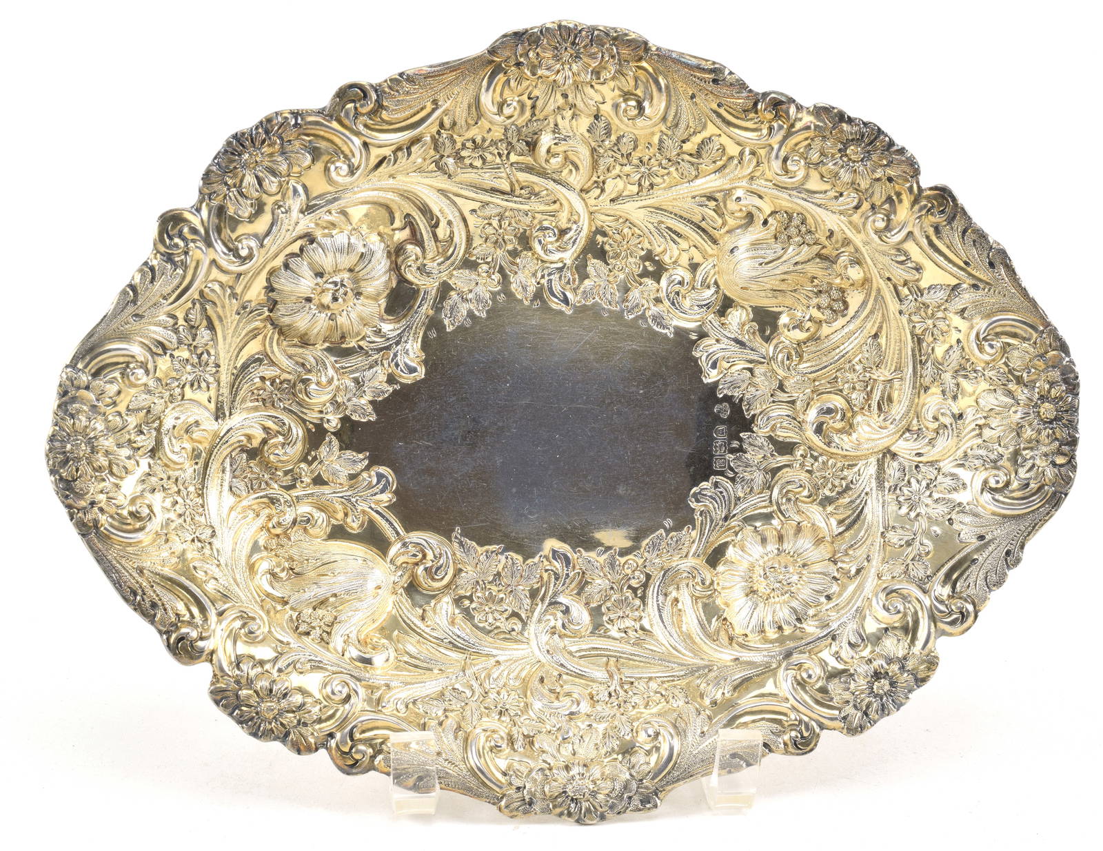 Charles Stuart Harris 1896 English Sterling Silver Dish. Heavy Ornate ...