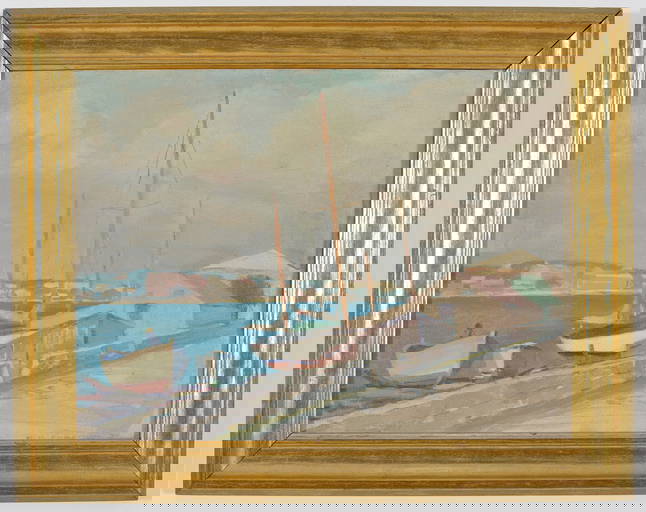 W.j. Engstrom. 1937. Middle Road (?) Bermuda. Oil Painting On Canvas ...