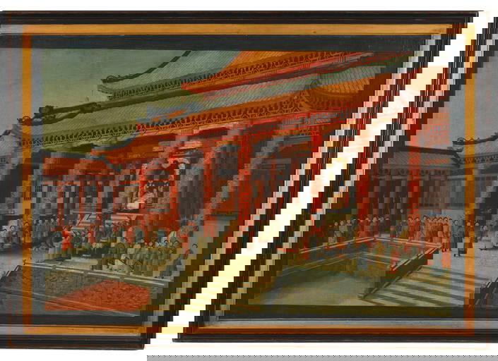 19th Century Chinese Export School Large Imperial Court Scene Depicting ...