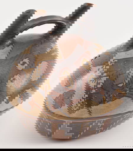 Pre Columbian Original Nazca Decorated Vessel. Figural Decorated 2 ...