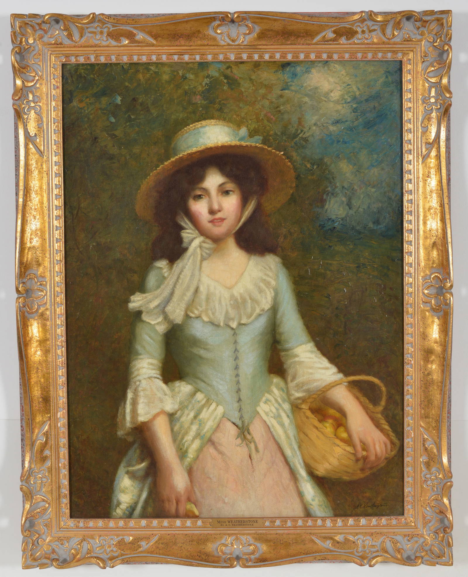 Alfred C. Weatherstone. British. Portrait Of Miss Weatherstone. Young ...
