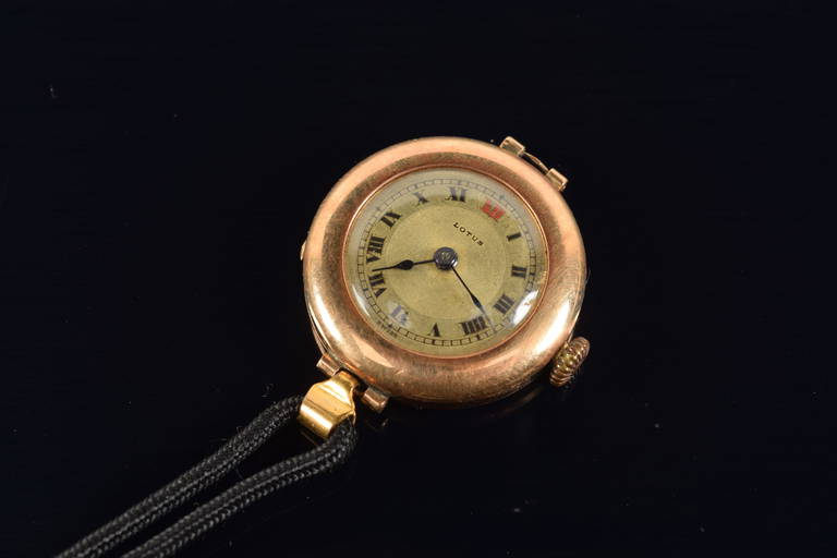 Vintage 14k Gold Lotus Pendant Watch. 15 Jewel Swiss Movement. Case ...